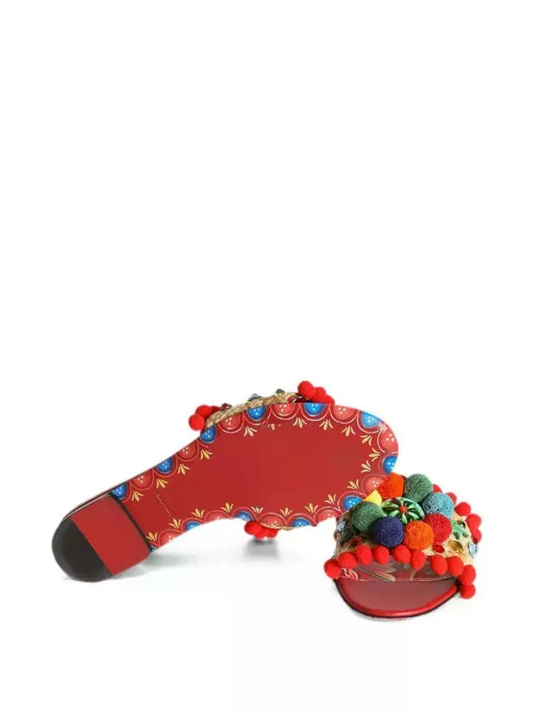 Dolce & Gabbana Bianca Pom-pom Slippers