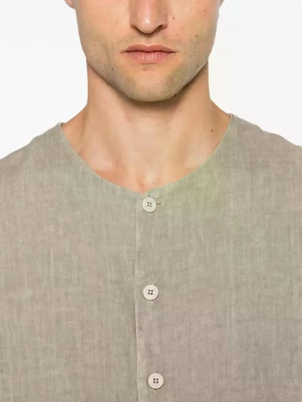 INLINUM Collarless Long-sleeve Shirt