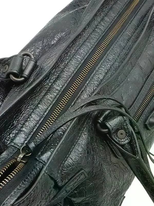 Balenciaga 2005-2026 Lambskin Leather East West Shoulder Bag - Black
