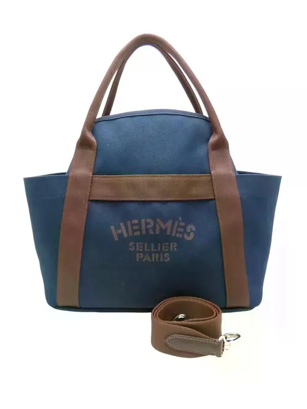 Hermès 2019 Toile Sac De Pansage Grooming Bag Satchel - Blue