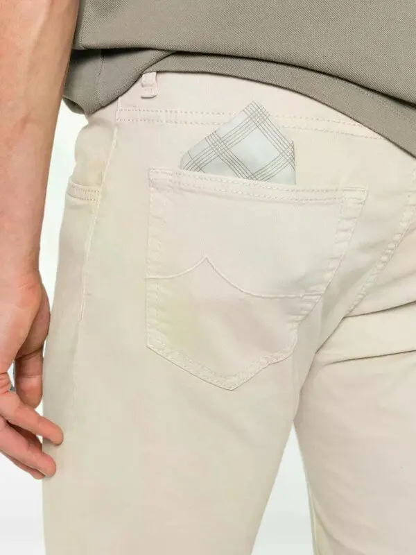 Jacob Cohen Nick Logo-patch Slim-fit Cotton Trousers