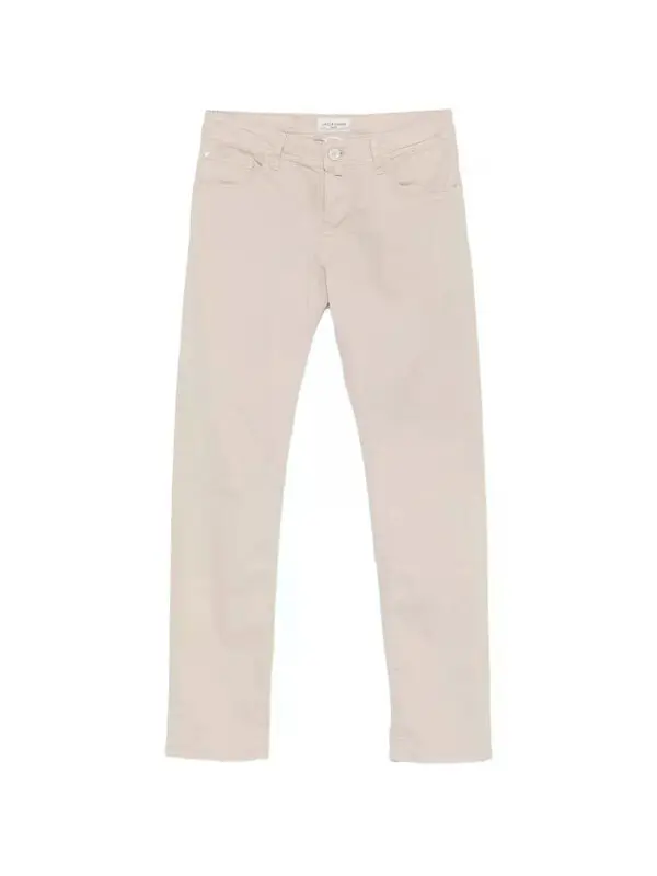 Jacob Cohen Nick Slim-fit Cotton Trousers With Logo Patch - Neutrals