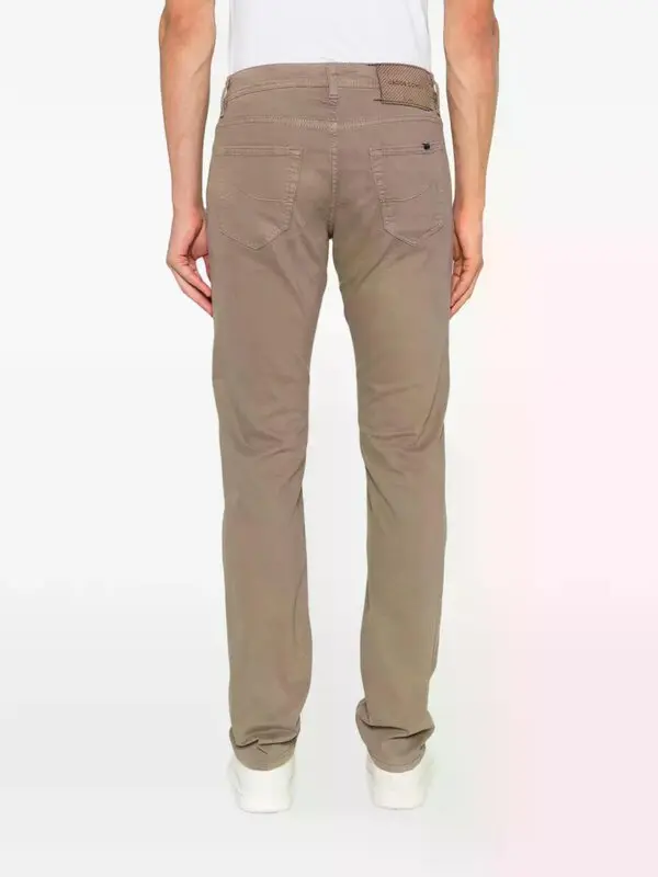 Jacob Cohen Nick Logo-patch Straight-leg Trousers - Brown
