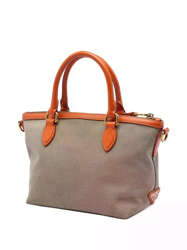 Prada 2010-2026 Canvas Canapa Logo Bow Satchel