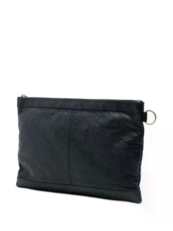 Balenciaga 2017 Lambskin Motocross Classic Clip M Clutch Bag - Black