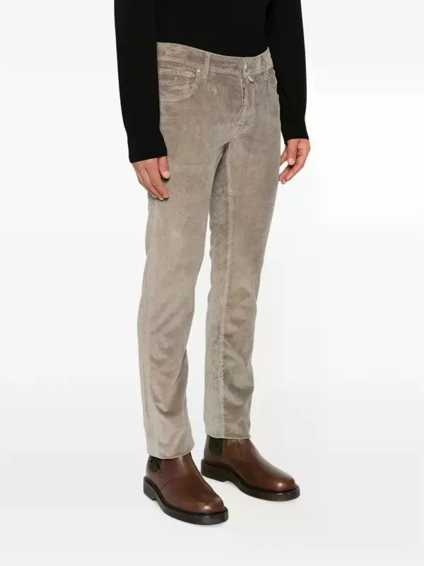Jacob Cohen Nick Corduroy Cotton Slim-fit Trousers - Neutrals