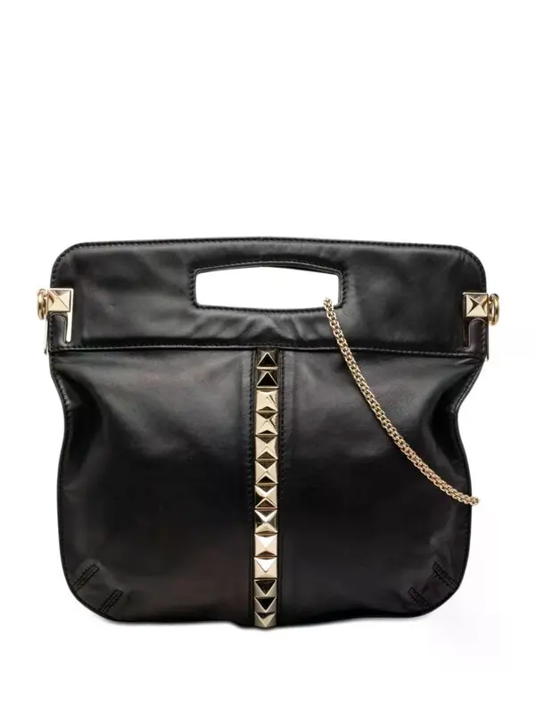 Valentino Garavani 2000-2017 Smooth Calfskin Rockstud Cut Out Handle Satchel