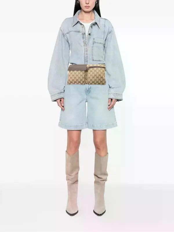 Gucci 2000-2015 Gg Canvas Double Pocket Belt Bag