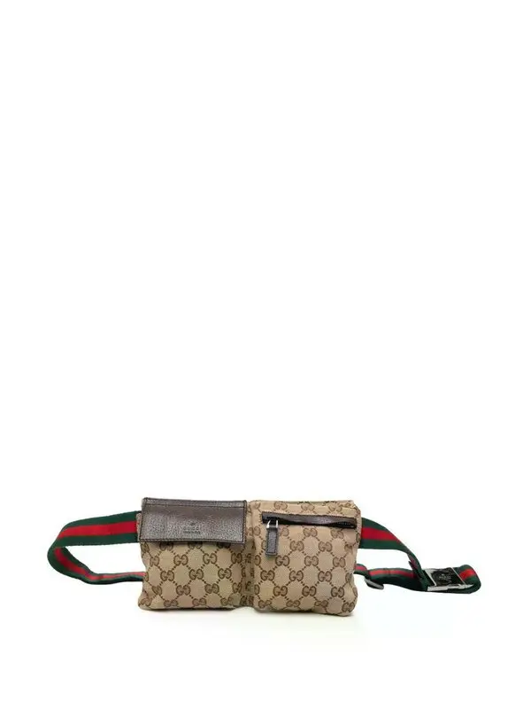 Gucci 2000-2015 Gg Canvas Web Double Pocket Belt Bag