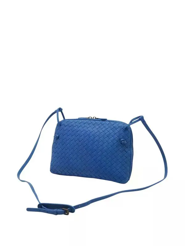 Bottega Veneta Nappa Intrecciato Nodini Crossbody Bag - Blue