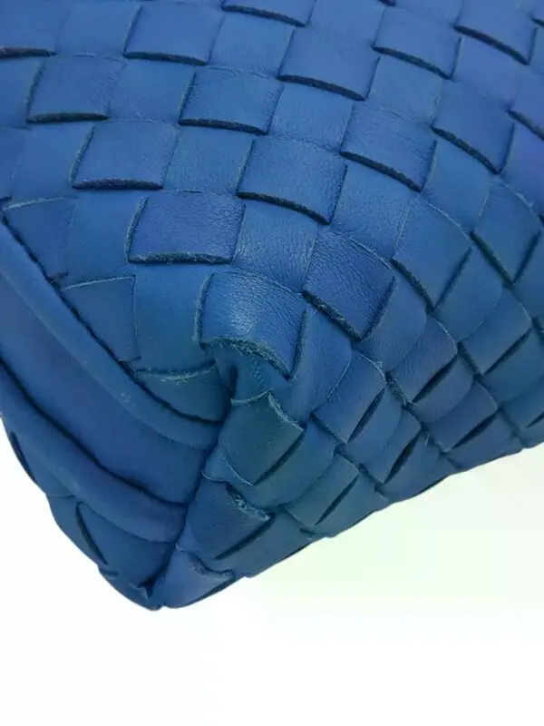 Bottega Veneta Nappa Intrecciato Nodini Crossbody Bag - Blue