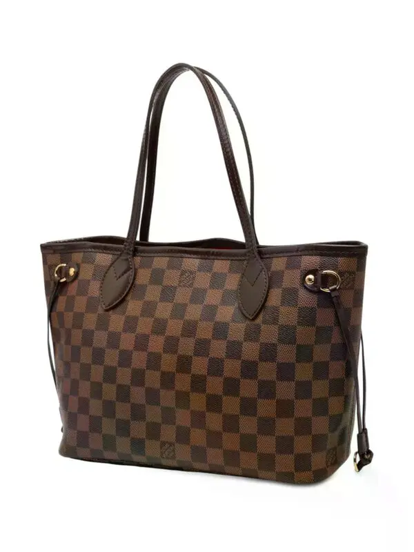LOUIS VUITTON 2015 Damier Ebene Neverfull Pm Tote Bag