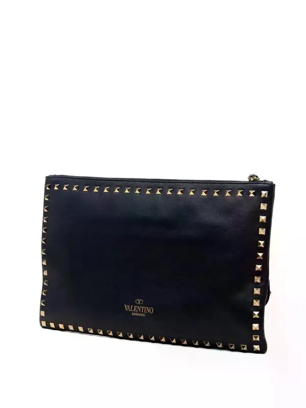 Valentino Garavani Leather Rockstud Clutch Bag