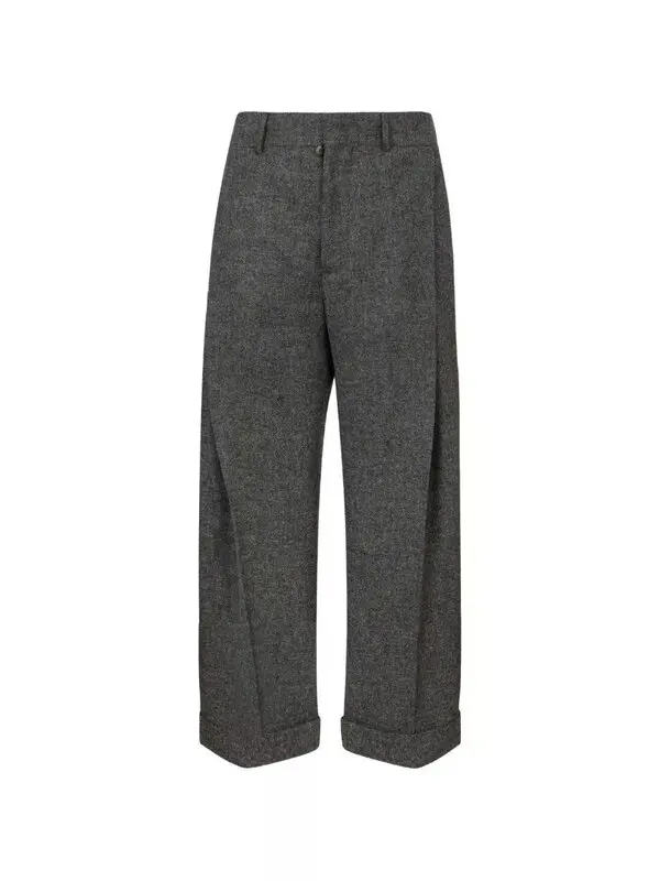 Dsquared2 Tweed Wide-pleat Shetland Wool Trousers