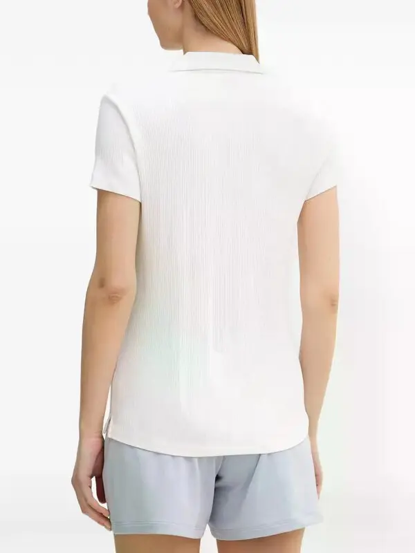 EA7 Ribbed Knit V-neck Polo T-shirt