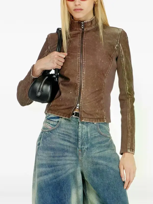 DIESEL® Biker Jacket With Rib-knit Inserts