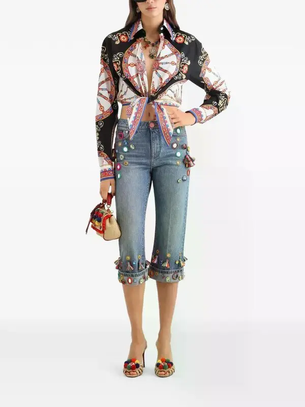 Dolce & Gabbana Carretto-print Cotton Poplin Shirt