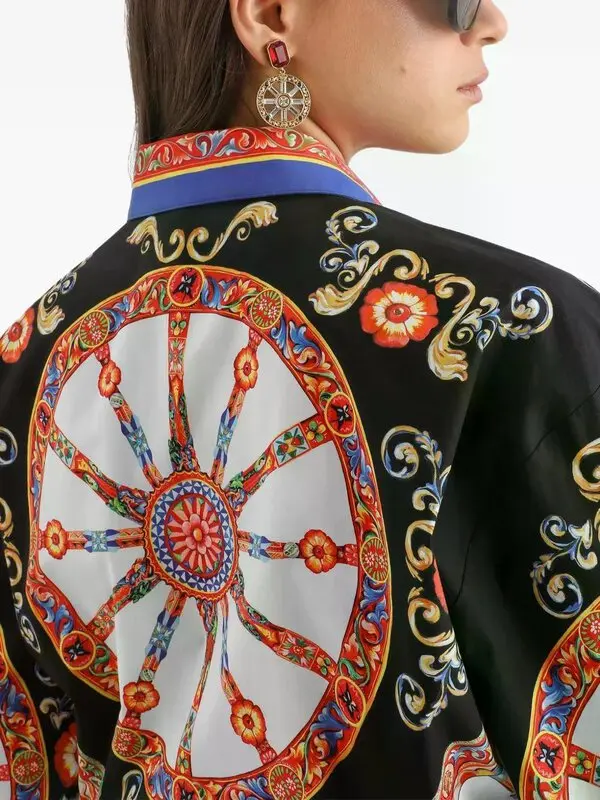 Dolce & Gabbana Carretto-print Cotton Poplin Shirt