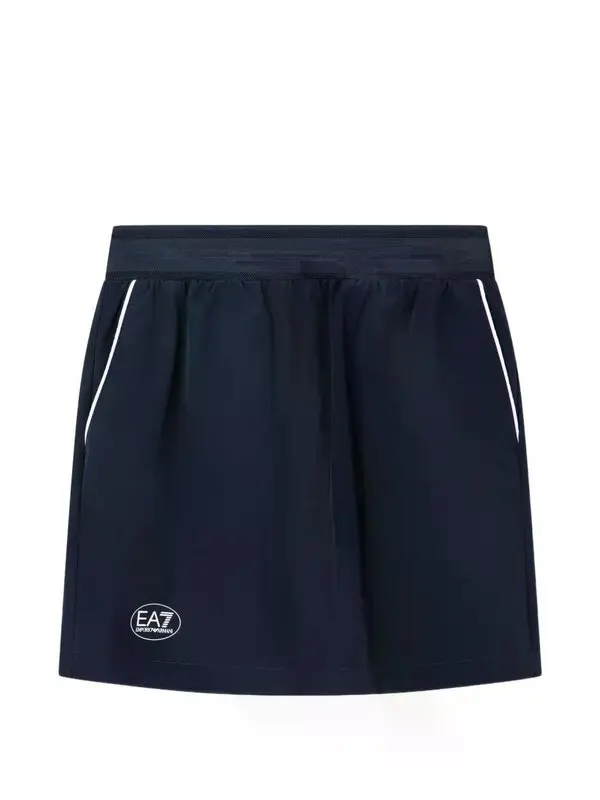 EA7 Logo Print Mini Skirt - Blue