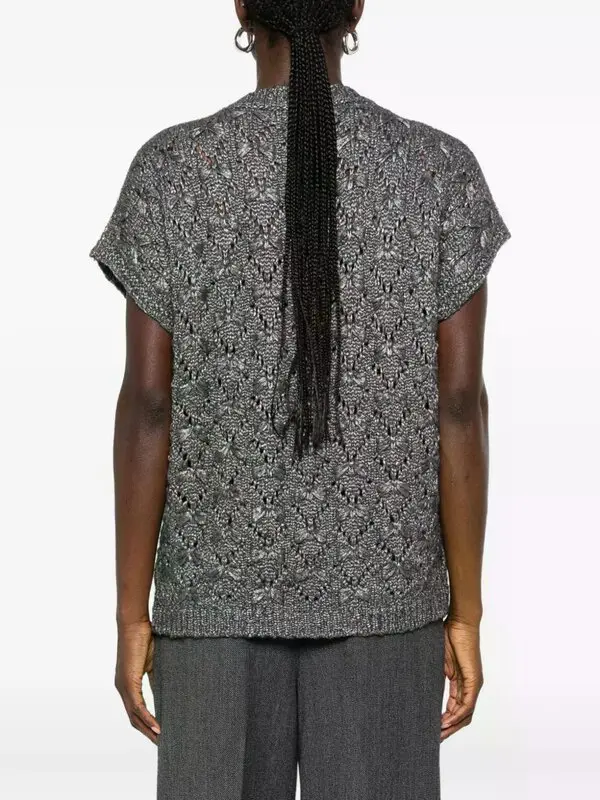 Fabiana Filippi Open-knit Cap-sleeve Sweater
