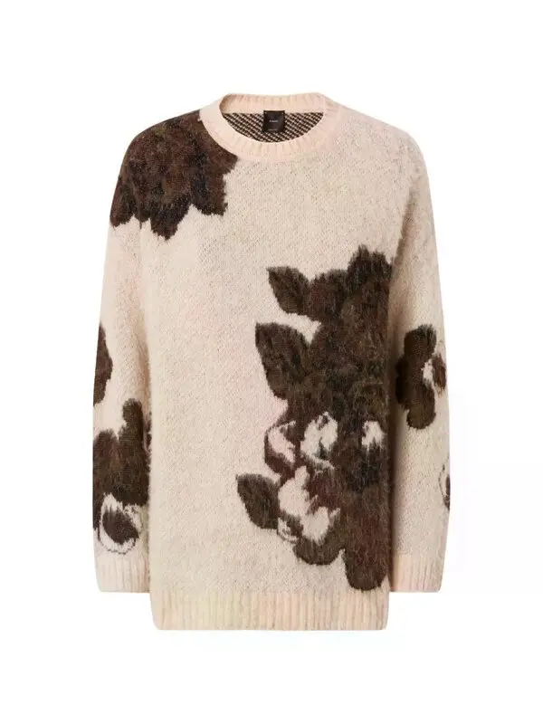Pinko Floral Intarsia Knitted Sweater - Neutrals