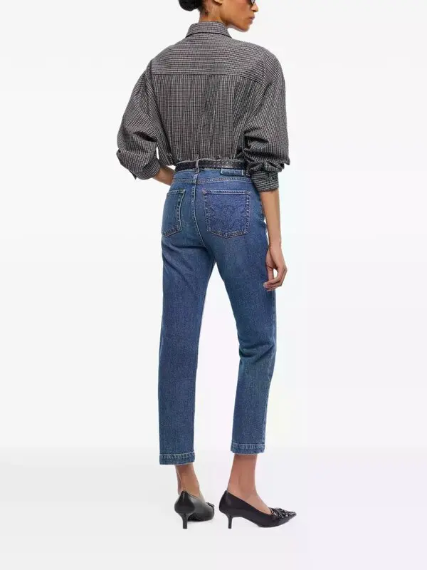Pinko Faded-effect Cropped Jeans