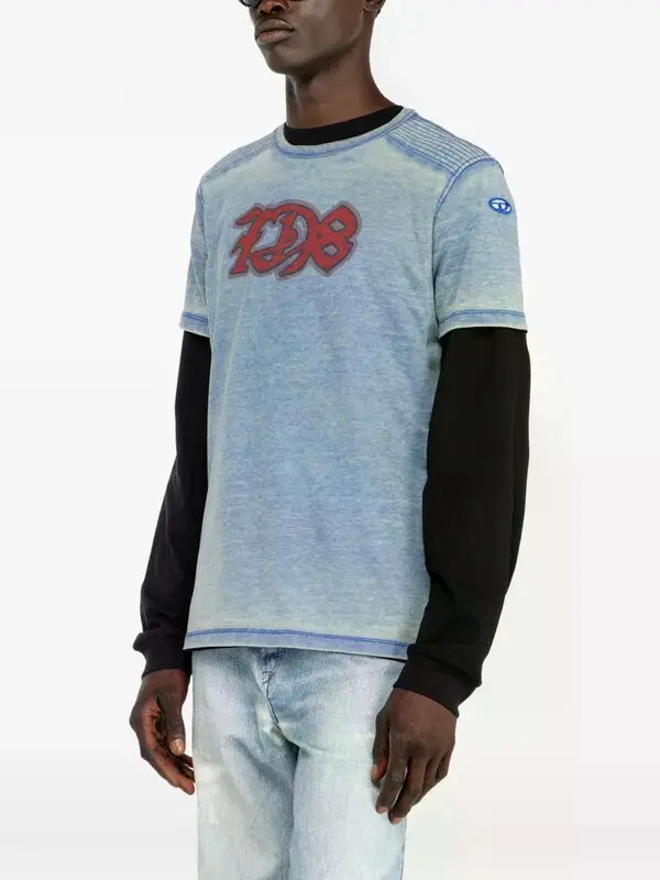 DIESEL® Burnout T-shirt With D78 Print