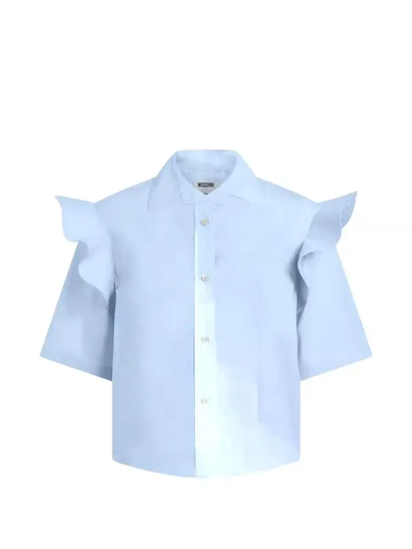 Moschino Ruffled Short-sleeve Shirt - Blue