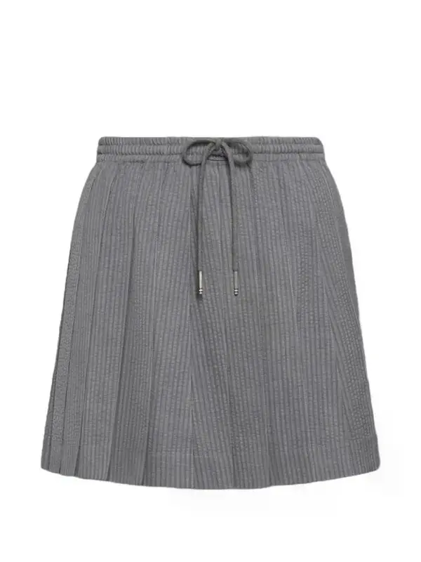 Thom Browne Drawstring Pleated Mini Skirt - Grey