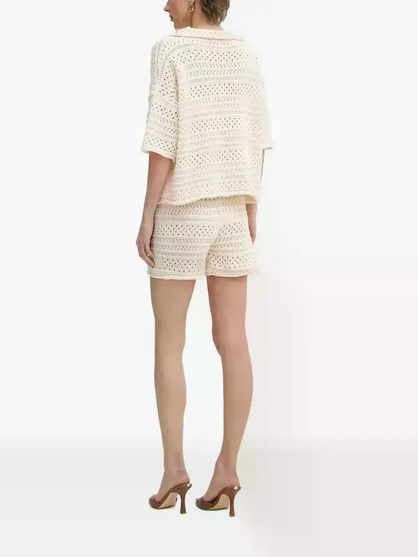 HAVEONE Crochet-knit T-shirt And Shorts Set