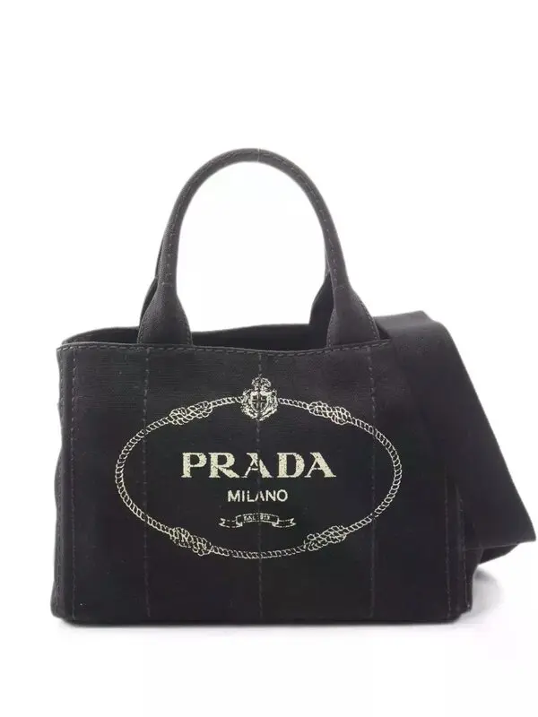Prada Canapa Logo-print Tote Bag - Black