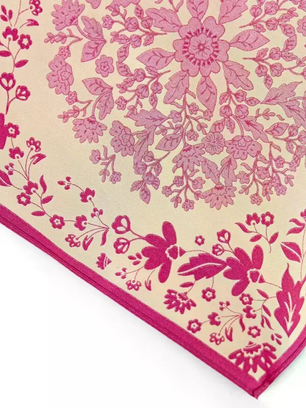 TWINSET Floral-print Striped Scarf