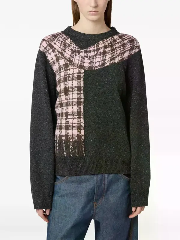 Moschino Trompe-l'oeil Scarf Print Sweater