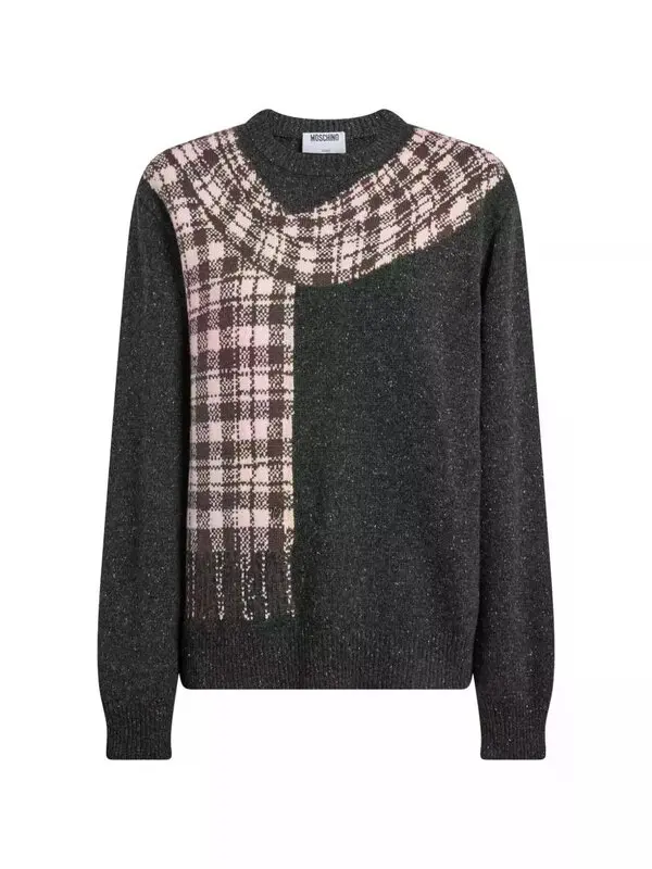 Moschino Trompe-l'oeil Scarf Print Sweater - Grey