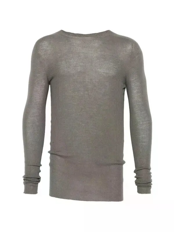 Rick Owens Ribbed Knit Round Neck Sweater