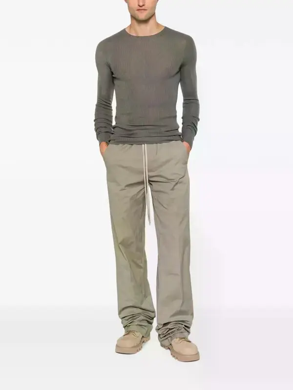 Rick Owens Ribbed Knit Round Neck Sweater