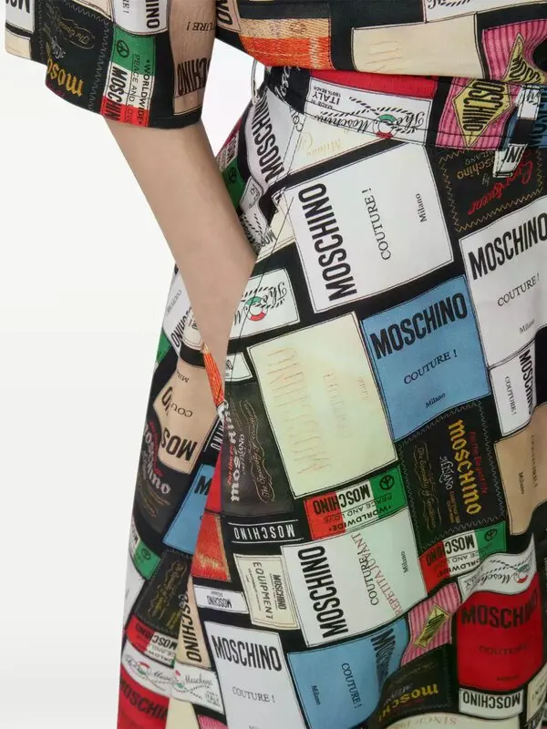 Moschino Print A-line Midi Skirt - Black