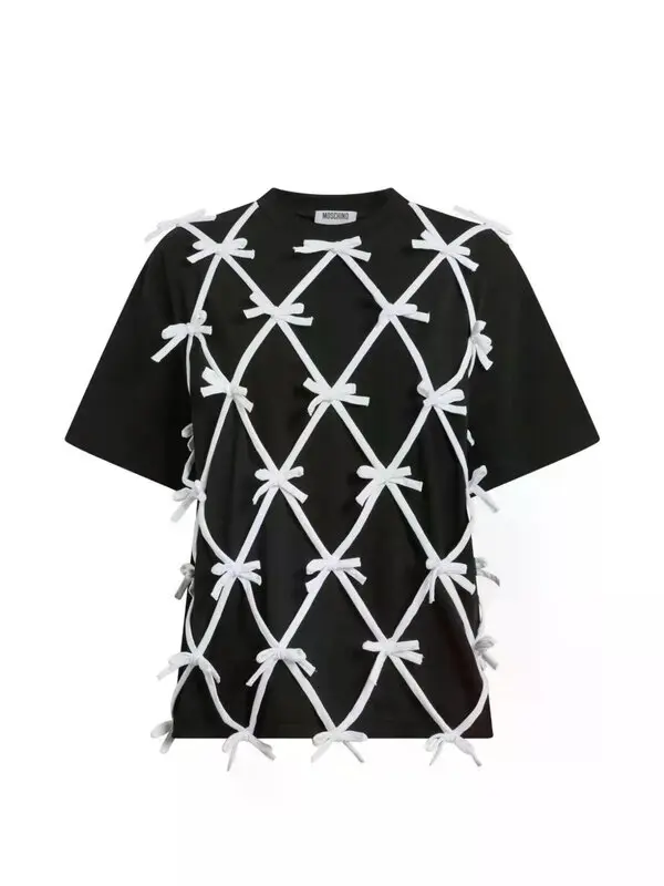 Moschino Latticework Bow T-shirt - Black