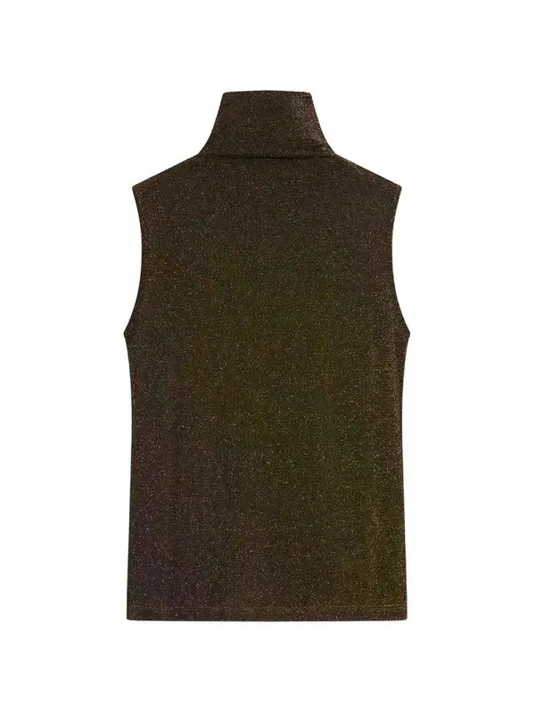 Momoni Alfred Sleeveless Stretch-lurex Top - Brown