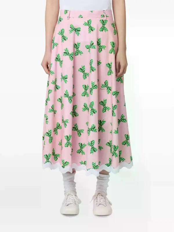 Moschino Bow-print Midi Skirt