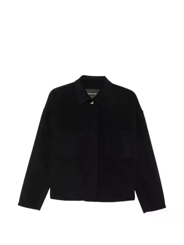 Fabiana Filippi Drop-shoulder Coat With Hardware Detail - Blue