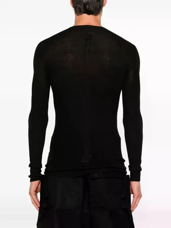 Rick Owens Ribbed Round-neck Long-sleeve Sweater