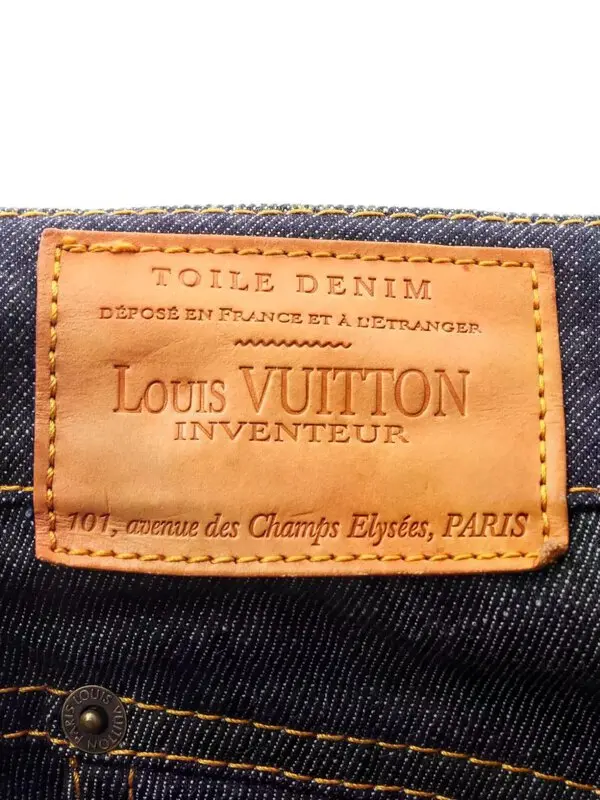 LOUIS VUITTON Monogram Print Straight Leg Jeans