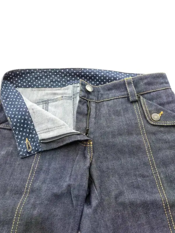 LOUIS VUITTON Monogram Print Straight Leg Jeans