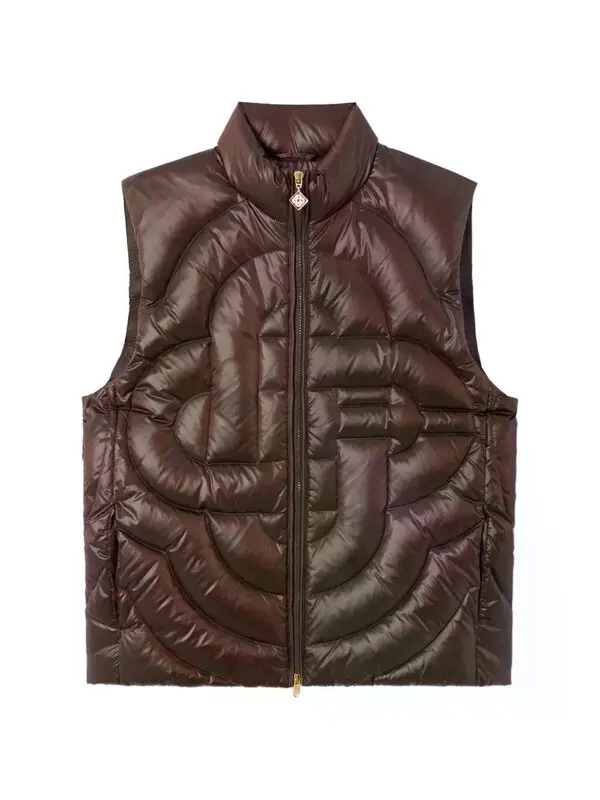 Casablanca Logo-quilted Puffer Gilet - Brown