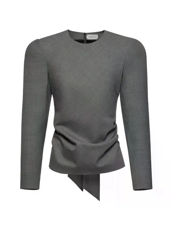 Magda Butrym Draped Back-tie Blouse - Grey