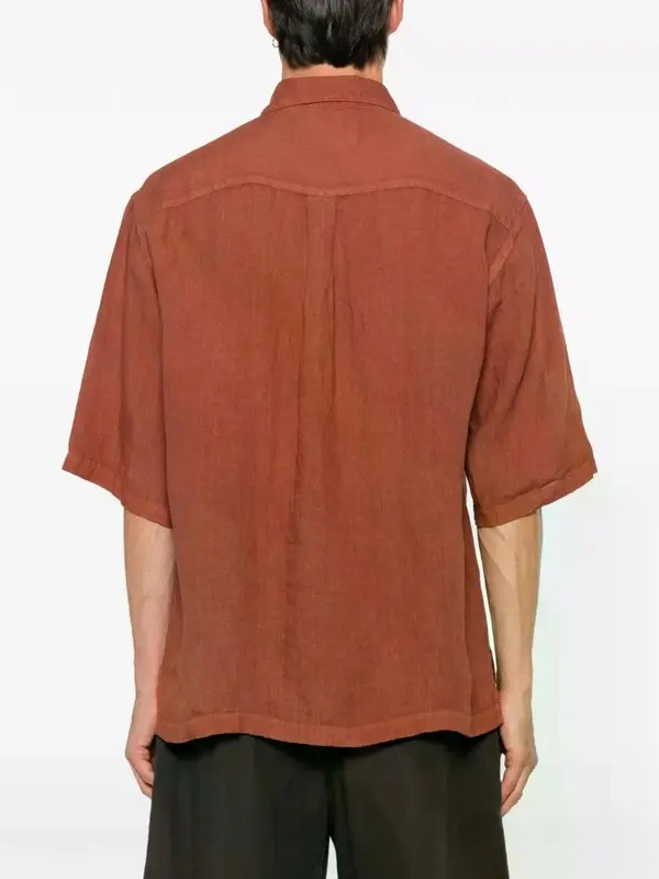 INLINUM Frayed-edge Chest-pocket Shirt