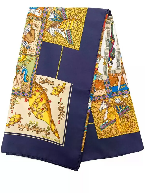 Hermès 1991 Le Tarot Silk Scarf 90 Scarves - Blue