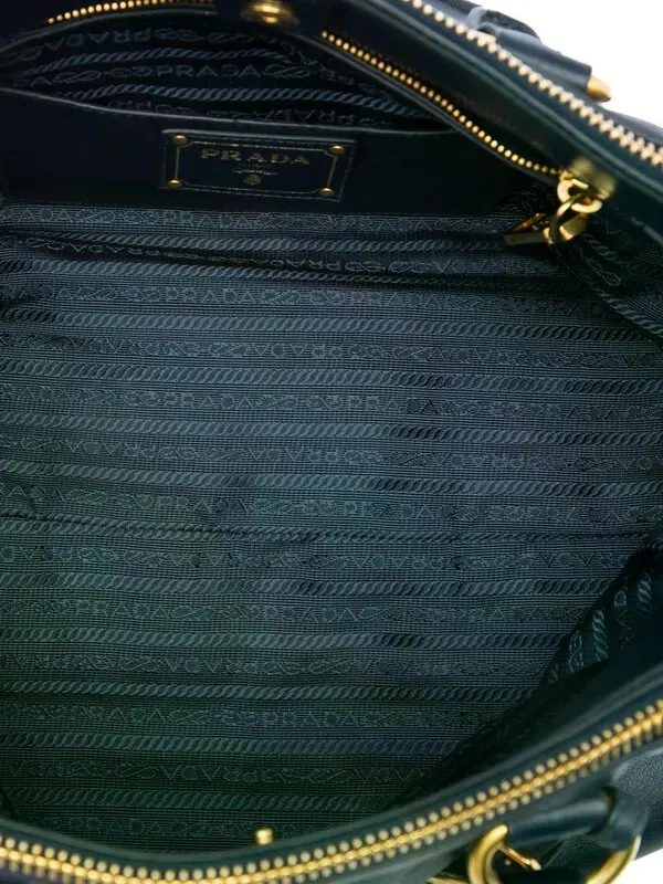 Prada 2010-2026 Soft Calf Double Zip Convertible Tote Satchel
