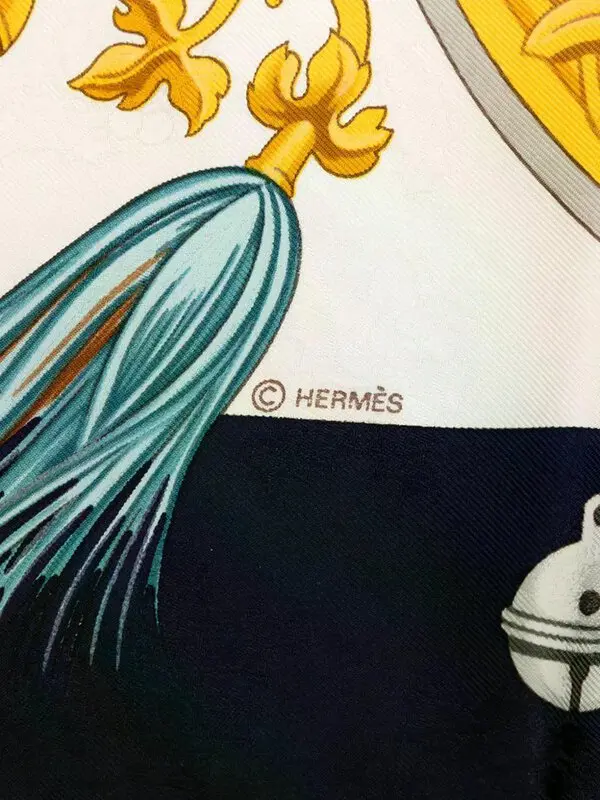 Hermès 2000-2026 Plumes Et Grelots Silk Scarf 90 Scarves